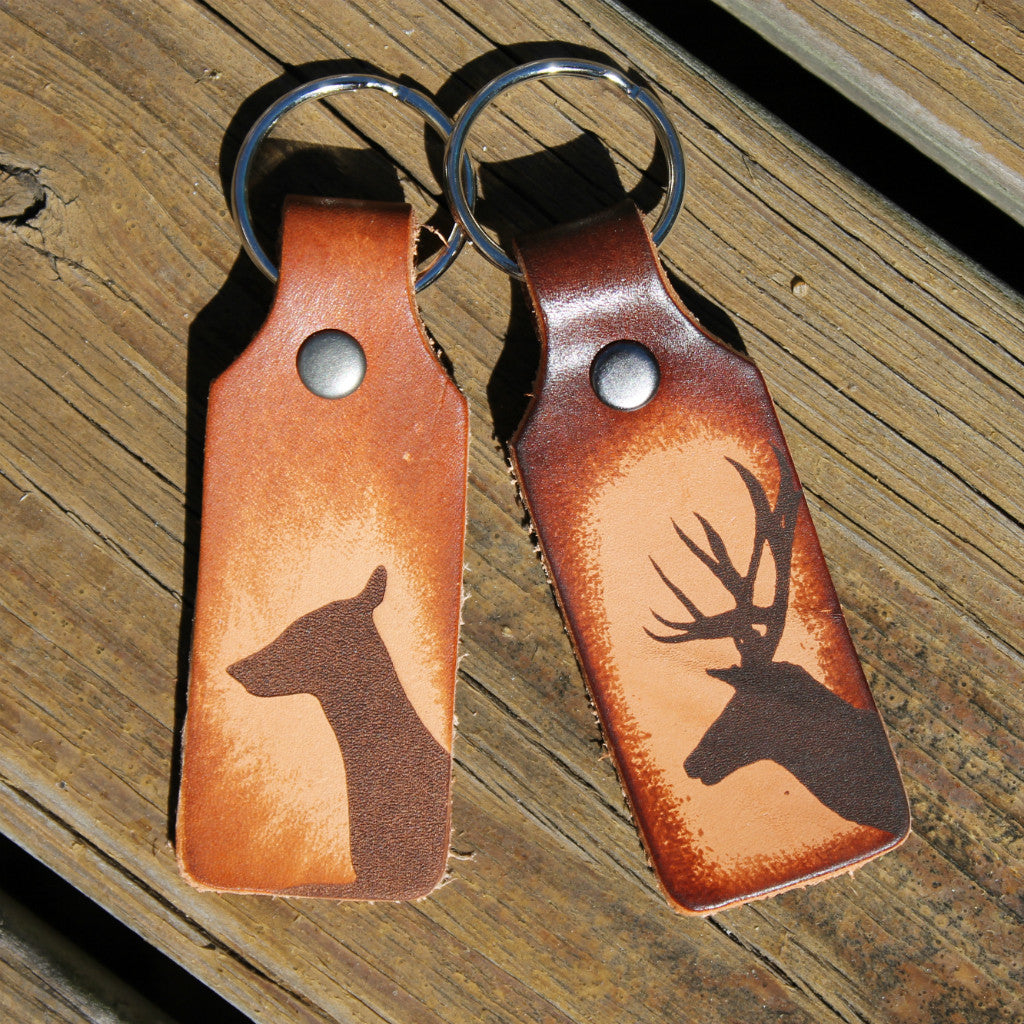 Single Buck or Doe Leather Keychain | Six Shooter Gifts