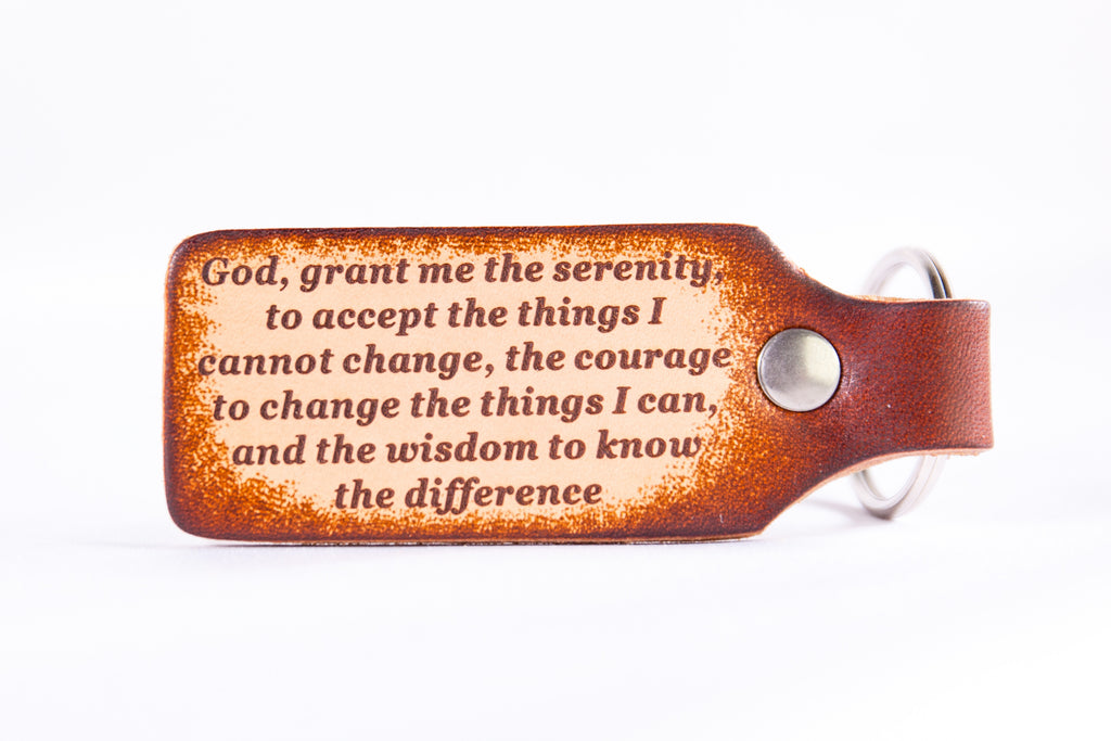 Serenity Prayer Custom Leather KeyChain | Six Shooter Gifts