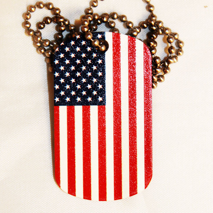 American Flag Dog Tag Necklace | Six Shooter Gifts